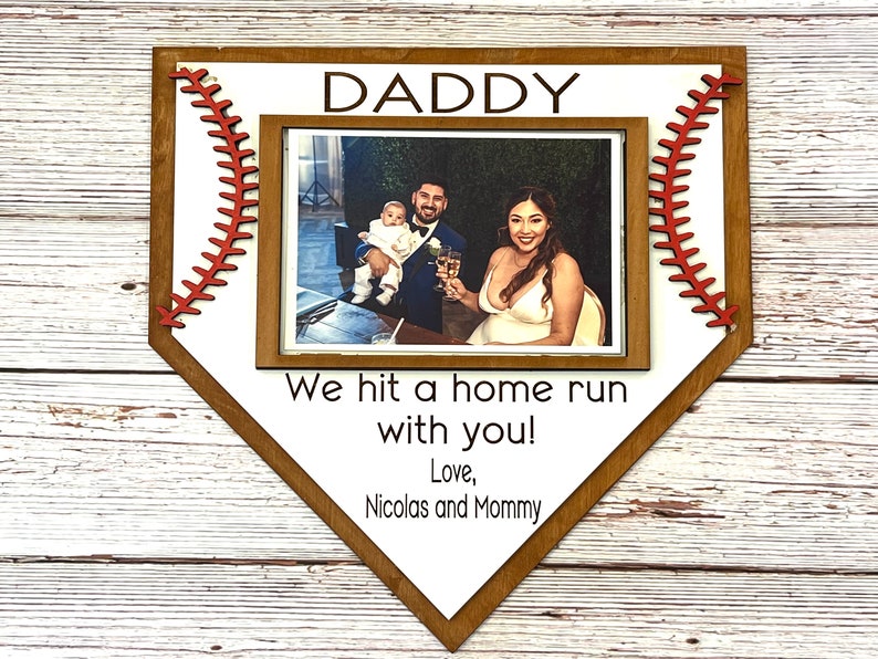 Baseball Fathers Day Sign for Grandpa, Baseball Home Plate for Dad ...