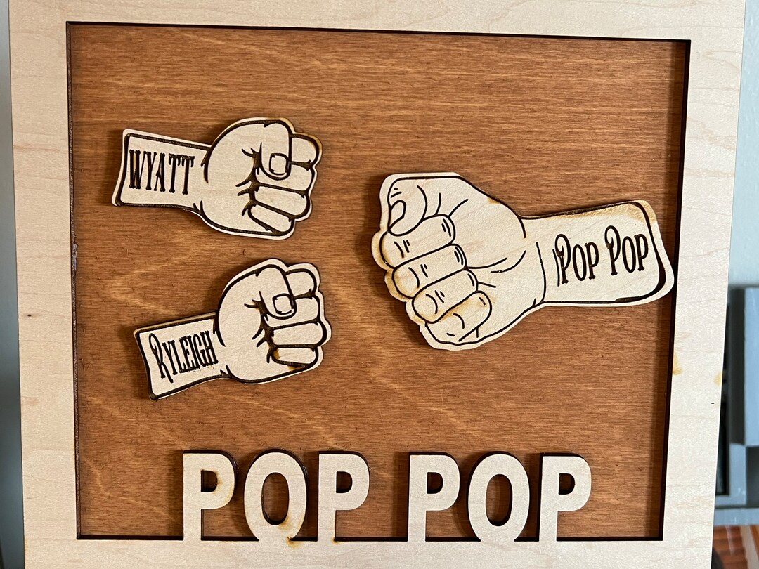 Fist Bump Sign, Personalized Fist Bump, Pop Pop Gift, Gift for Daddy ...