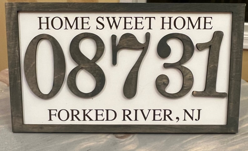 Zip Code Sign Housewarming Gift Town Sign Custom Town Sign - Etsy