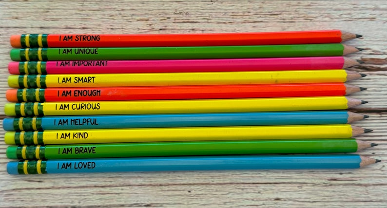 Affirmation Pencils for Kids, Pencils With Quotes, Engraved Pencils ...