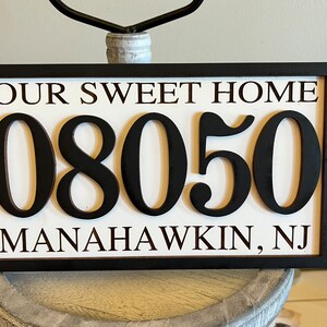 Zip Code Sign Housewarming Gift, Town Sign, Custom Town Sign, Hometown ...