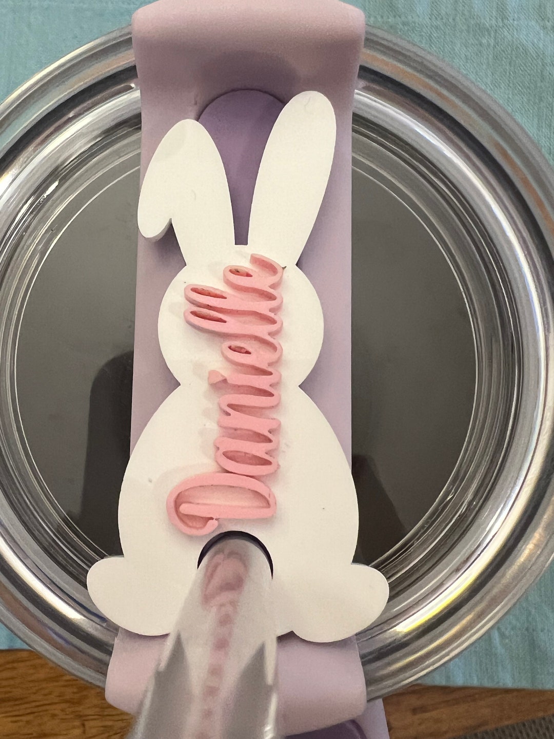 Easter Stanley Name Plate, Bunny Stanley Topper, Easter Tumbler Tag ...