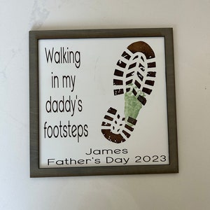 Walking in Daddys Footsteps Svg, Diy Footprint Sign Fathers Day File ...