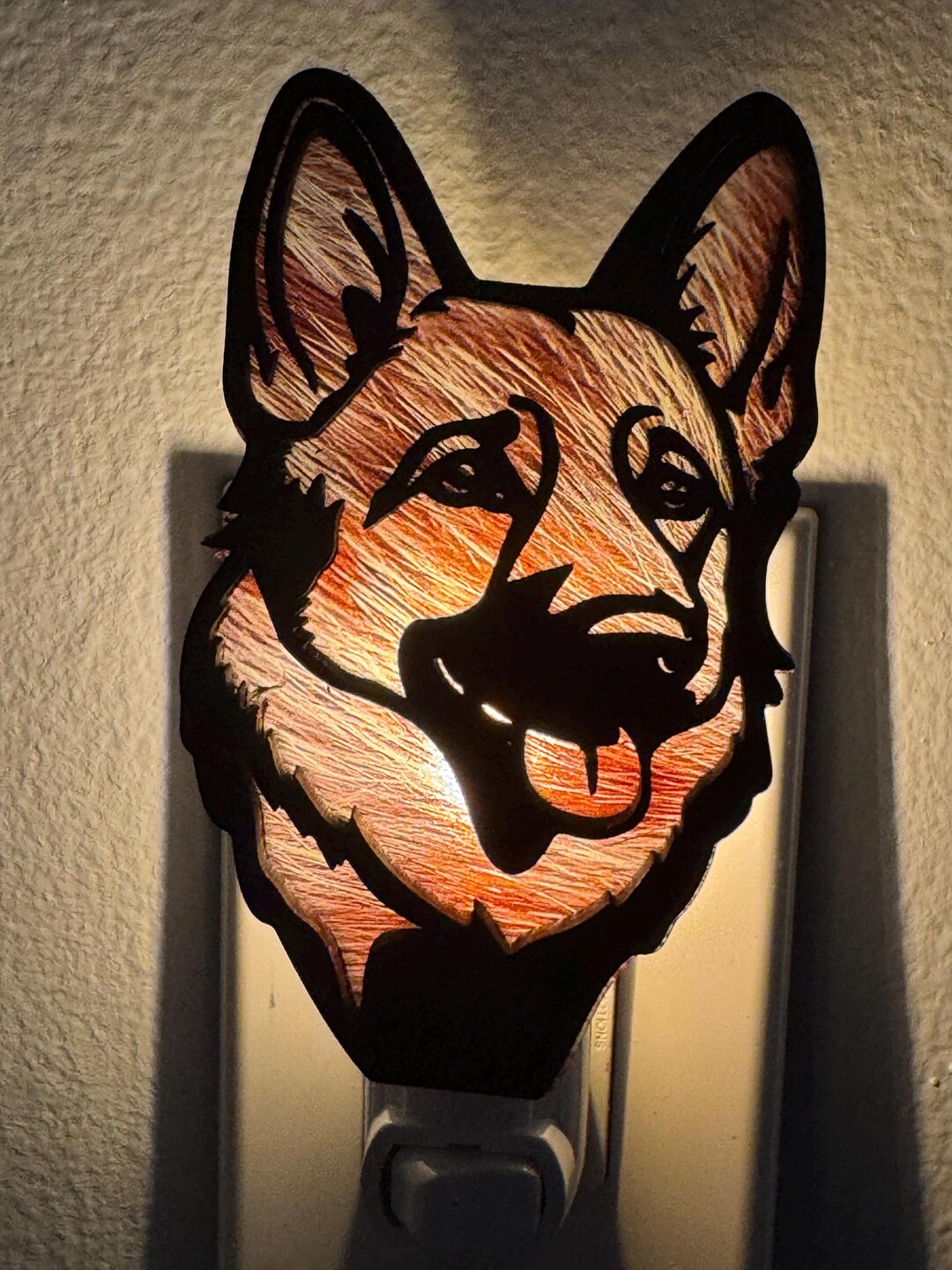 German Shepherd Night Light, Wood Nightlight, Dog Lover Gift, German ...