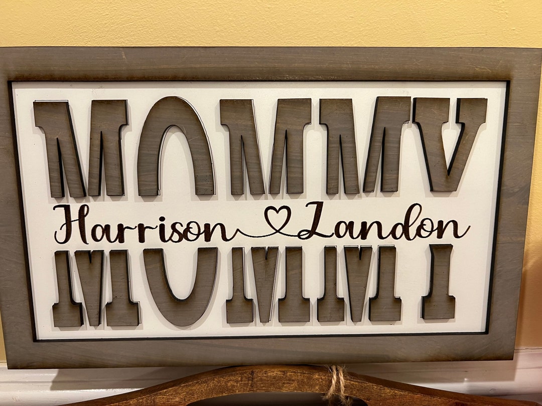 Mommy Sign With Kids Names, Gift for Her, Mommy and Me Sign, Gifts for ...
