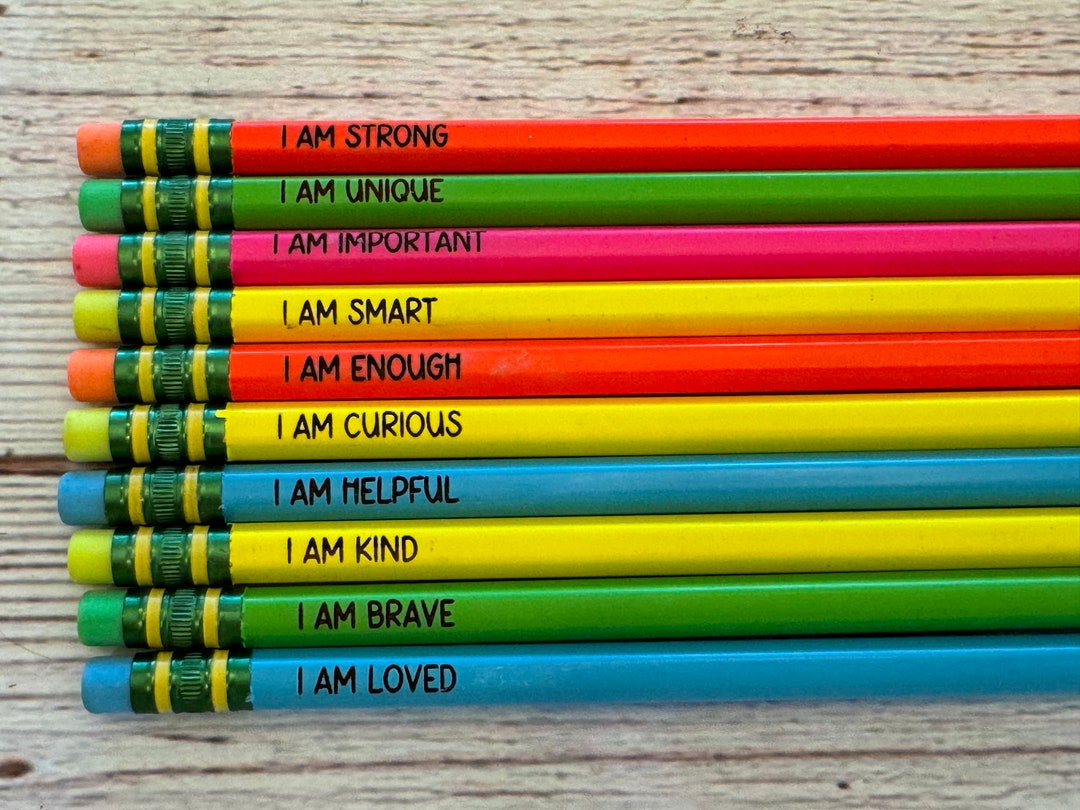 Affirmation Pencils for Kids, Pencils With Quotes, Engraved Pencils ...