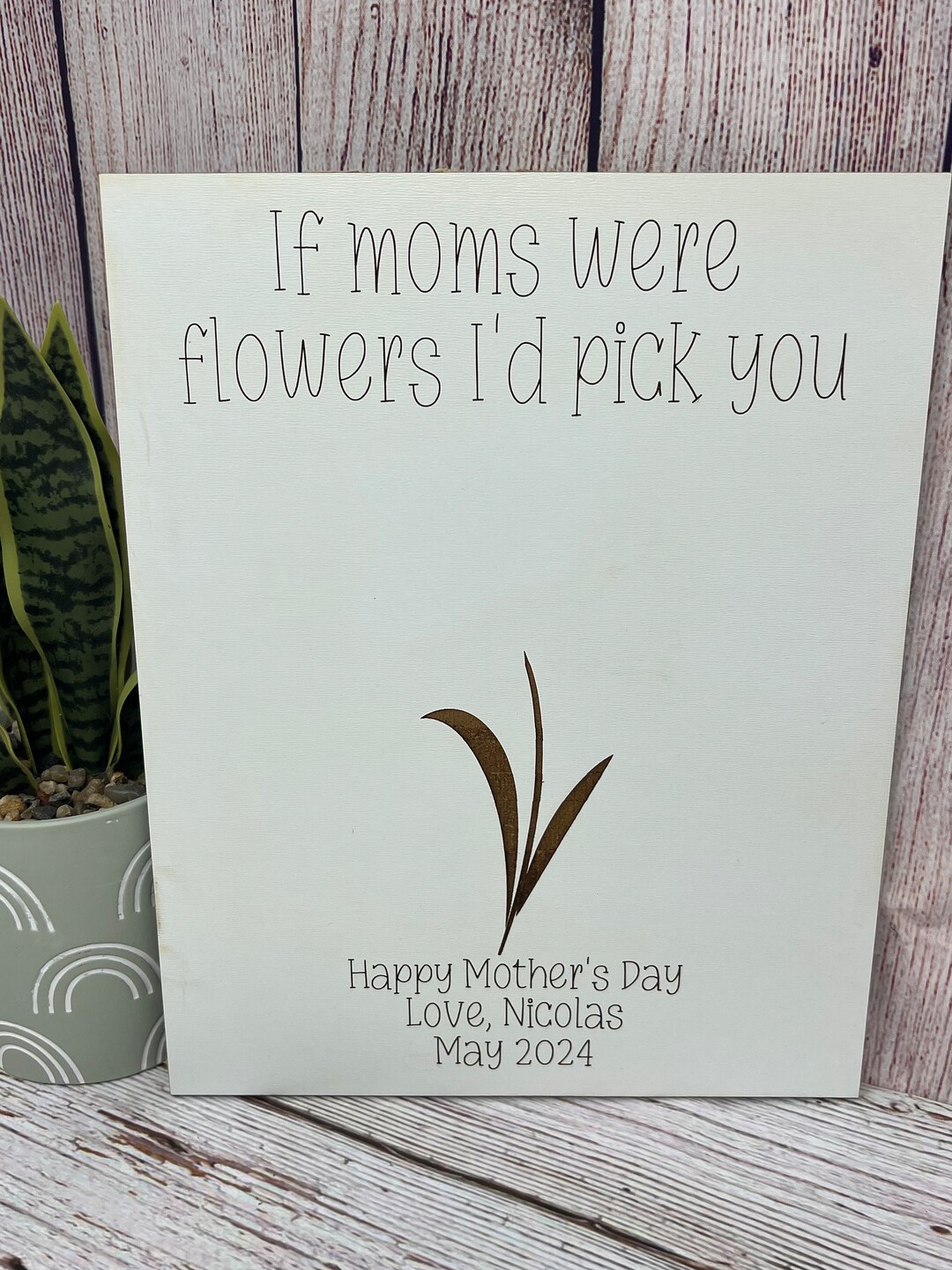 Mothers Day Handprint Sign Svg, If Moms Were a Flower Id Pick ...