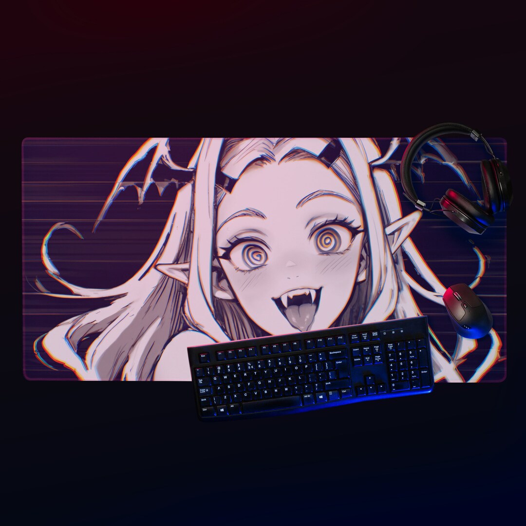 Elf Girl Anime Waifu Desk Mat, Fantasy Aesthetic Female Egirl Large ...
