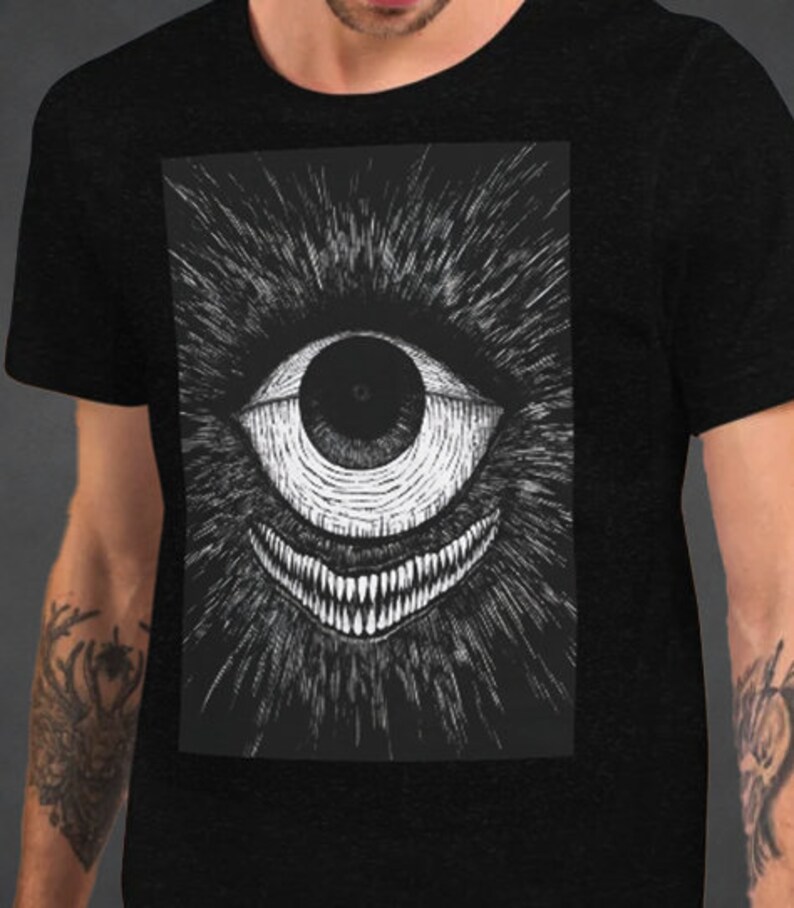 Horror Weirdcore Eyeball T-shirt Japanese Psychedelic Alt Clothing ...