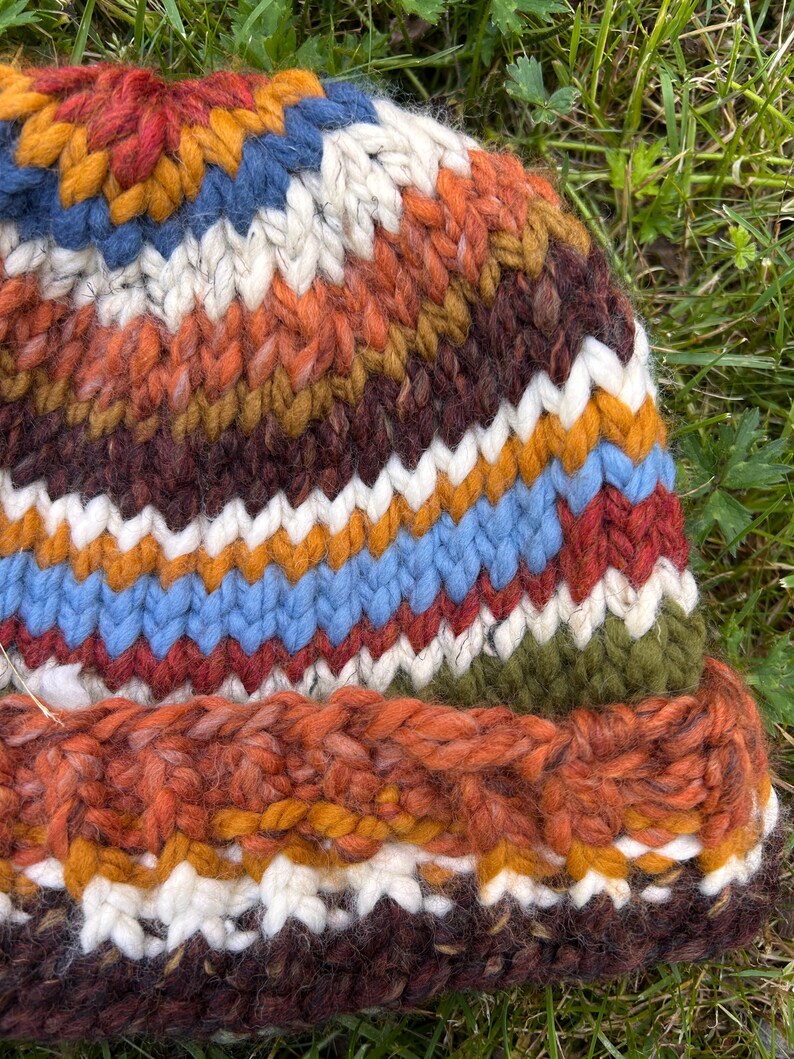 Multi-colored National Parks Scrap Yarn Knit Beanie - Grand Canyon - Etsy
