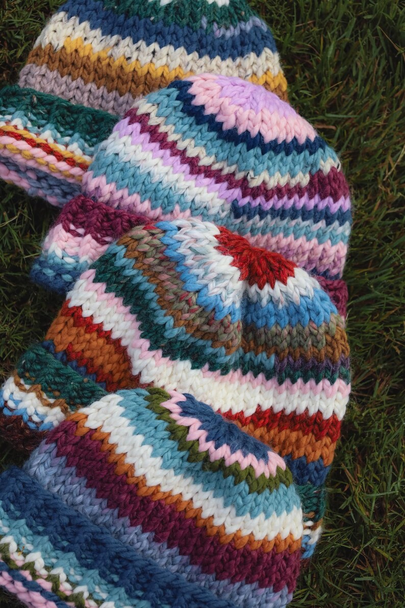 Multi-colored National Parks Scrap Yarn Knit Beanie - CUSTOMIZABLE - Etsy