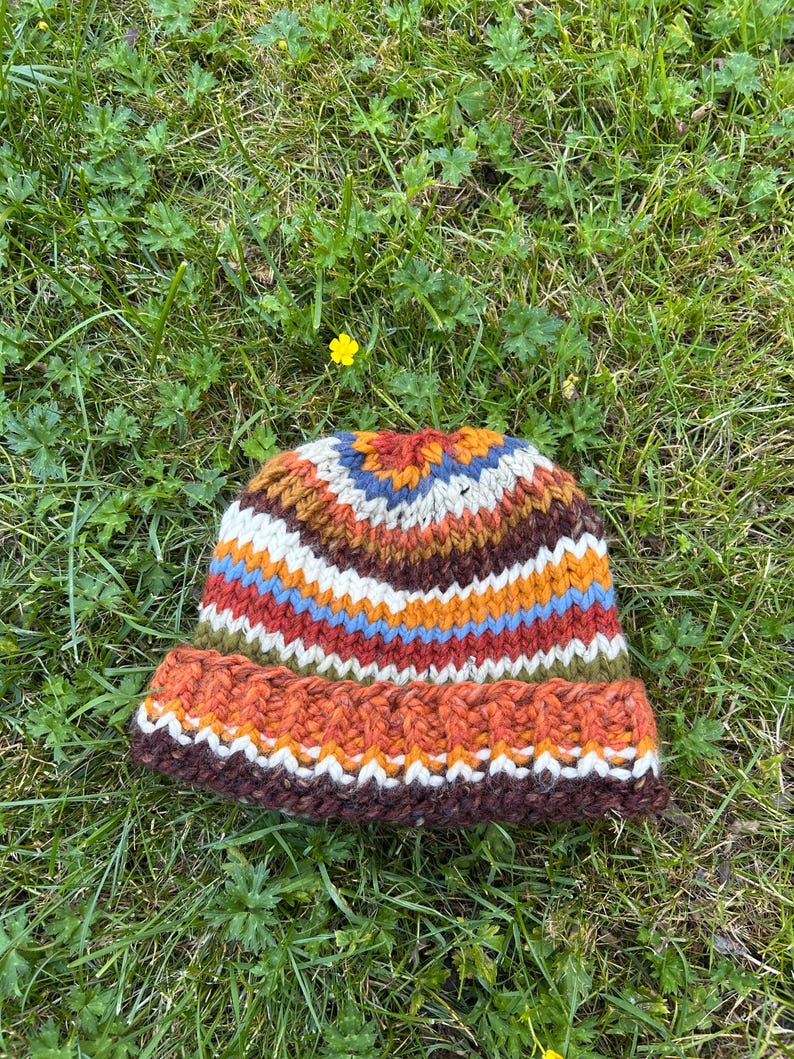 Multi-colored National Parks Scrap Yarn Knit Beanie - Grand Canyon - Etsy