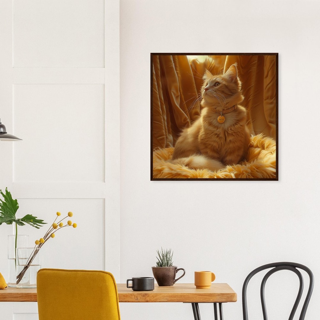 Cute Cat Animal Art Framed Framed Wall Decor Framed Canvas Prints Cat ...