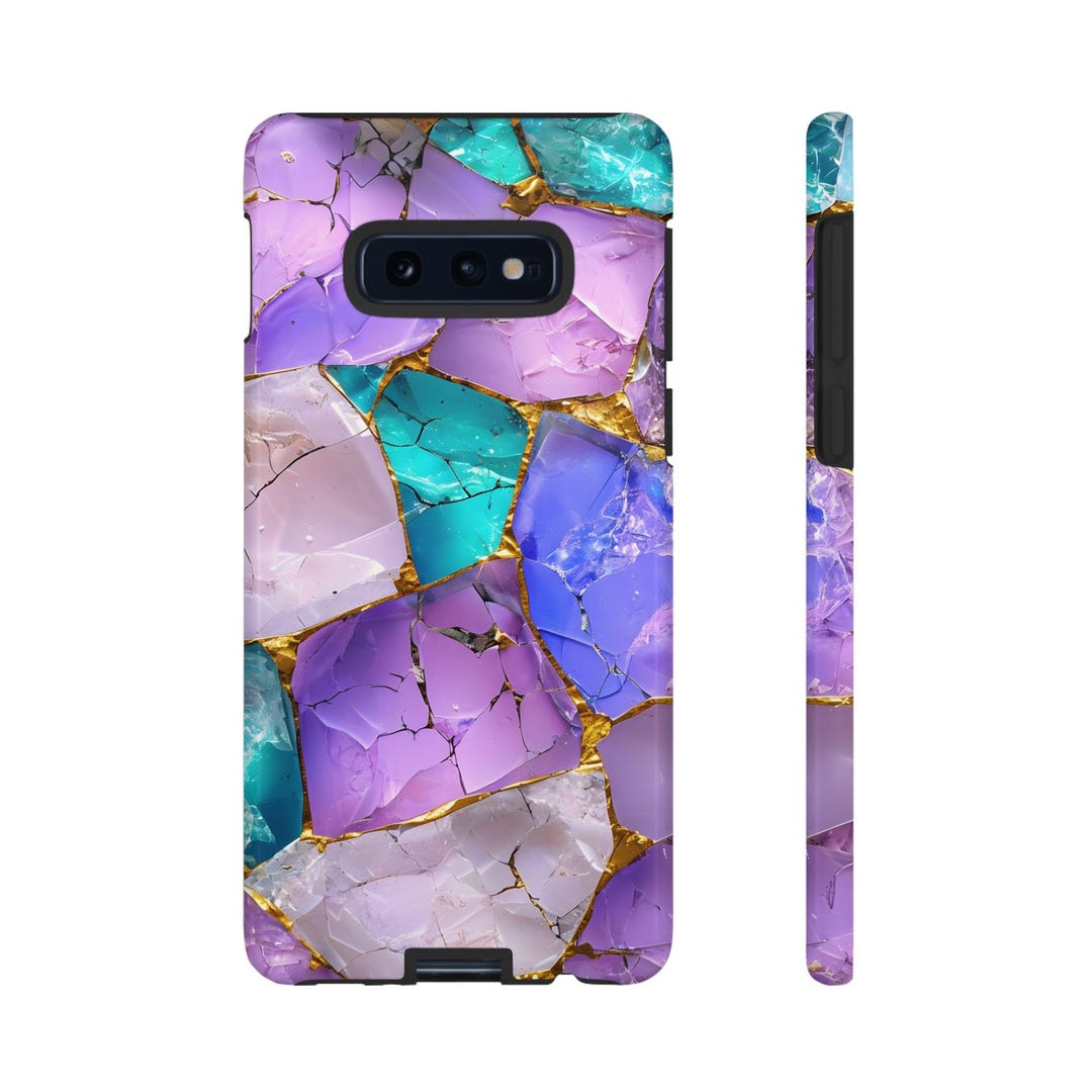Phone Case, Purple and Gold Marble Samsung Google Pixel Tough Case ...