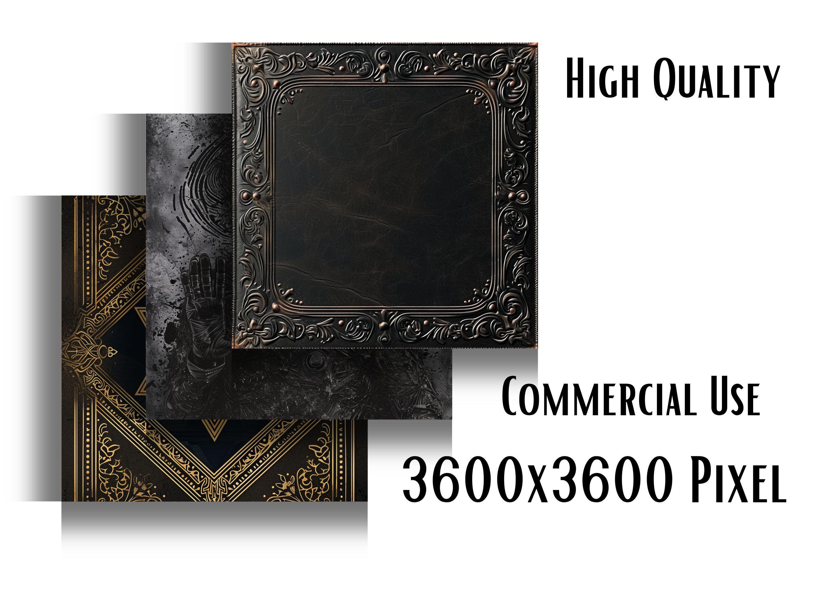 Gilded Black Book Covers, Instant Download Digital Sheets for ...