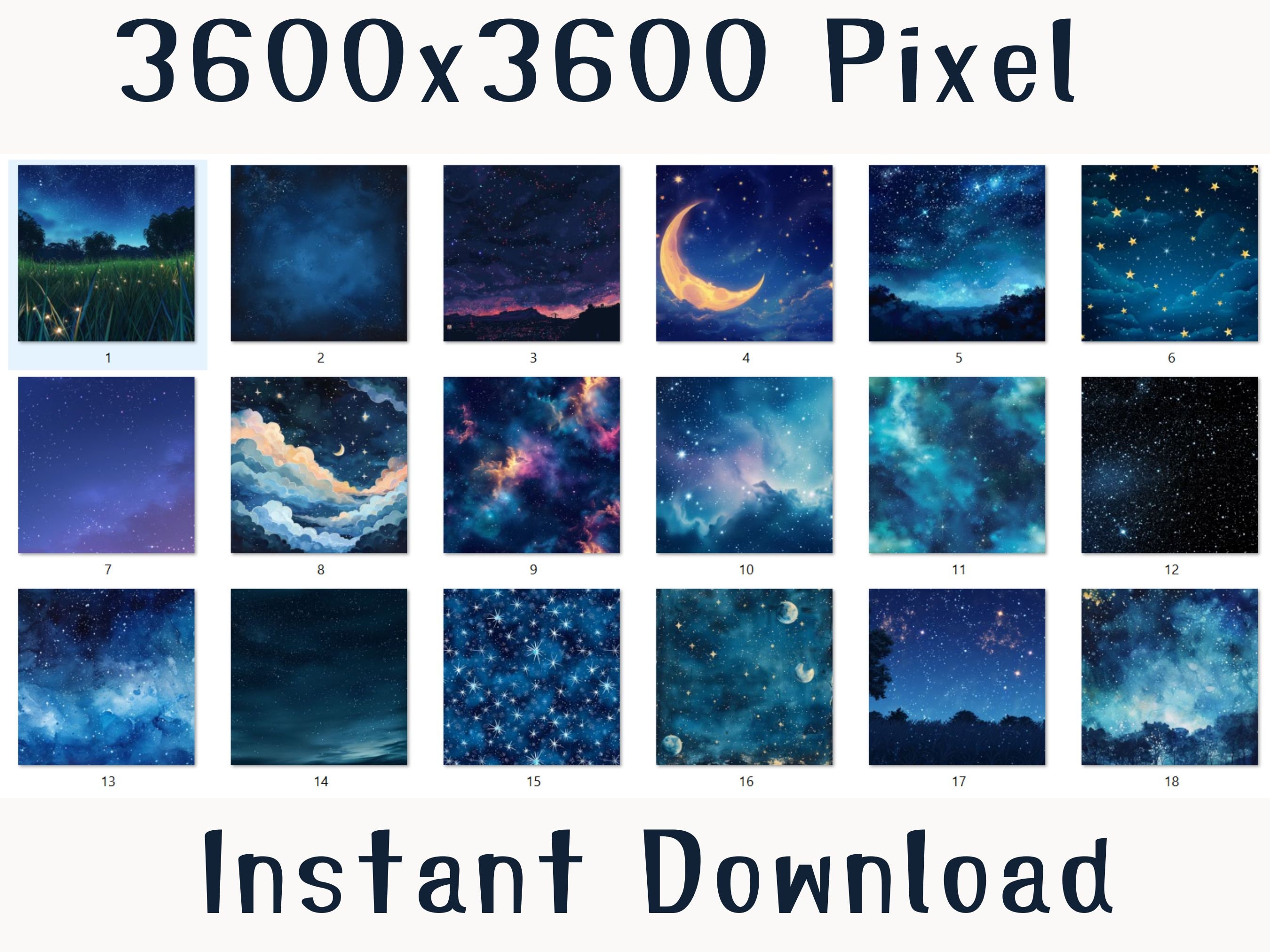 Starry Night Digital Paper, Blue Watercolour Texture, Night Sky Texture ...