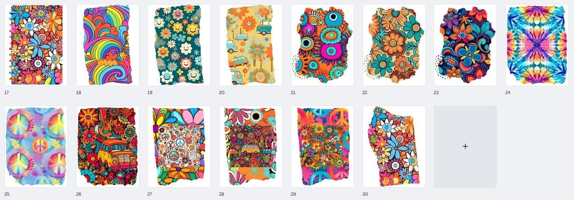 Hippie Pattern Junk Journal Kit, Commercial Use, Digital Paper, Hippie ...
