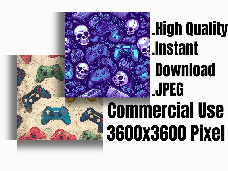 Seamless Video Game Controller, Digital Scrapbook Paper, Patterns ...