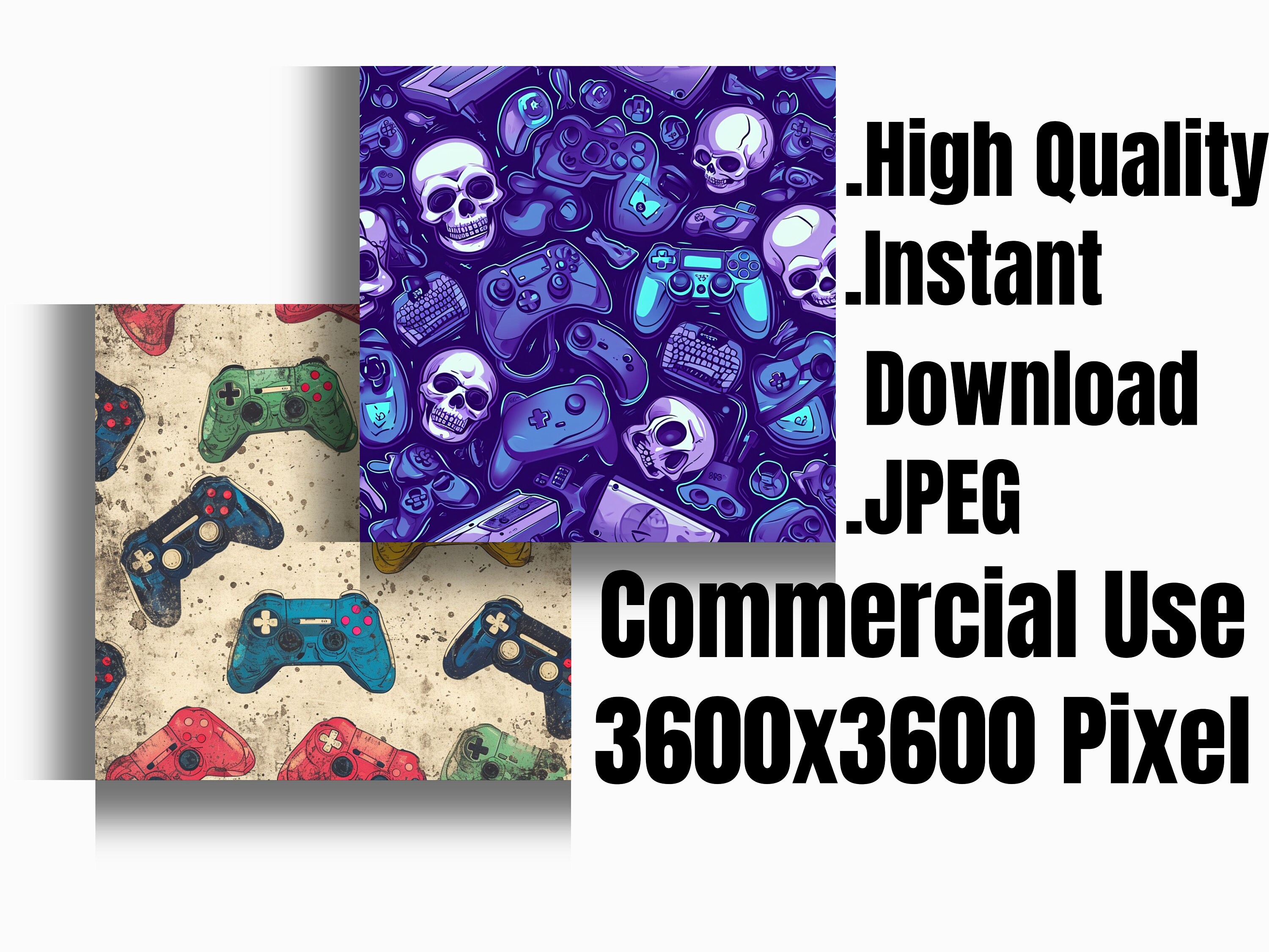 Seamless Video Game Controller, Digital Scrapbook Paper, Patterns ...