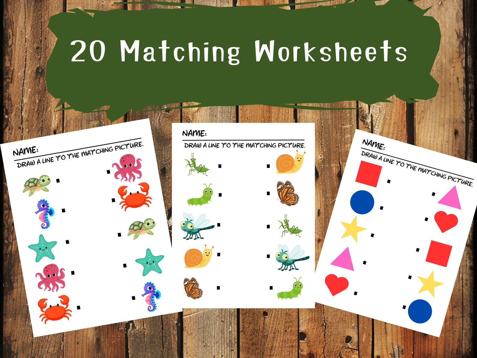 Printable Matching Worksheets, Match the Picture, Kindergarten ...