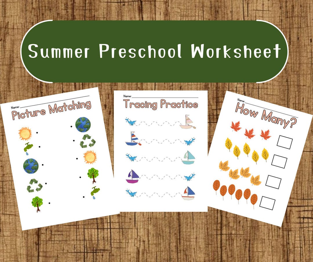 Printable Summer Preschool Activity Bundle, 80 Pages, 8.5"x11", PDF ...