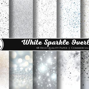 White Sparkle Overlays, Digital Clipart Graphics, Instant Download ...