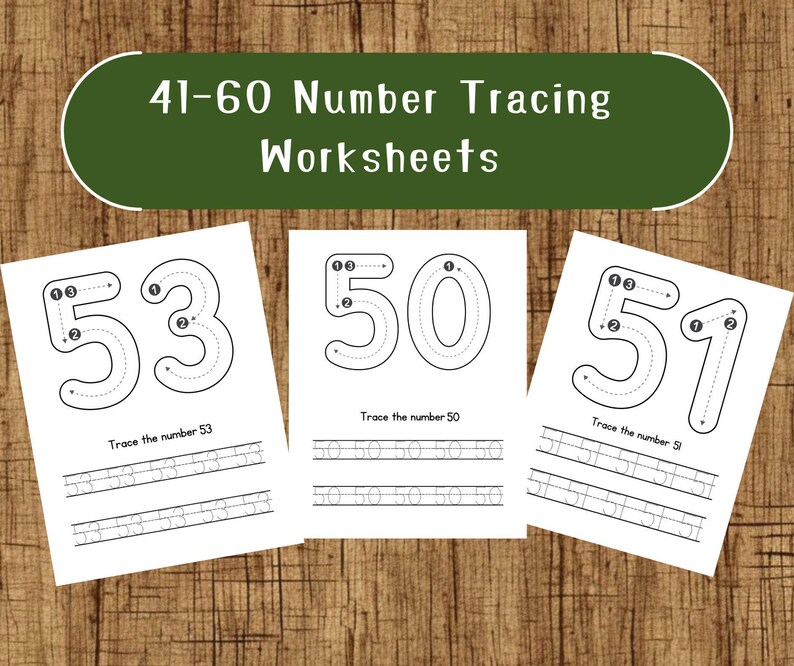 Number Tracing Worksheets, Traceable Numbers, Preschool Worksheets, 41 ...