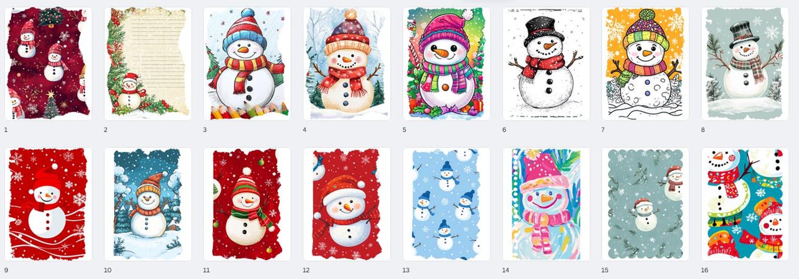 Snowman Digital Paper Graphics Junk Journal Kit Pattern Instant ...