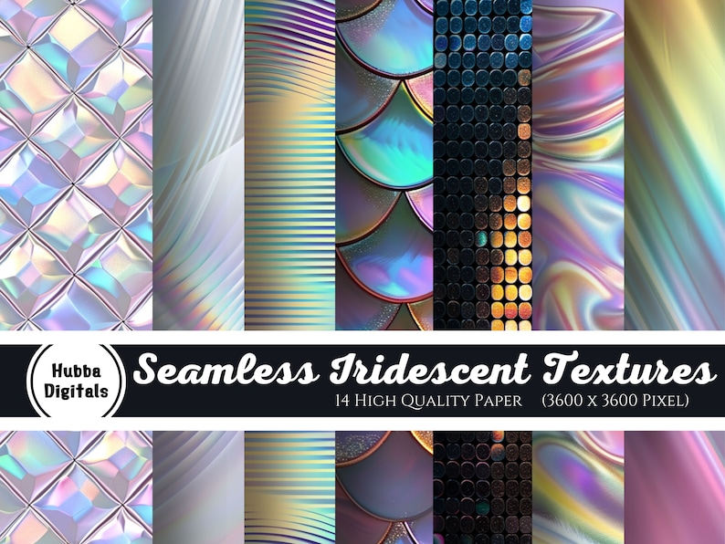 Ultimate Iridescent Textures - 14 Seamless Digital Paper Metallic ...
