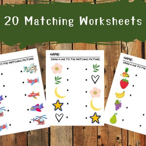 Printable Matching Worksheets, Match the Picture, Kindergarten ...