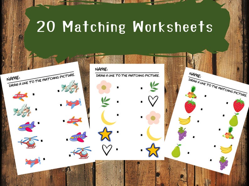 Printable Matching Worksheets, Match the Picture, Kindergarten ...