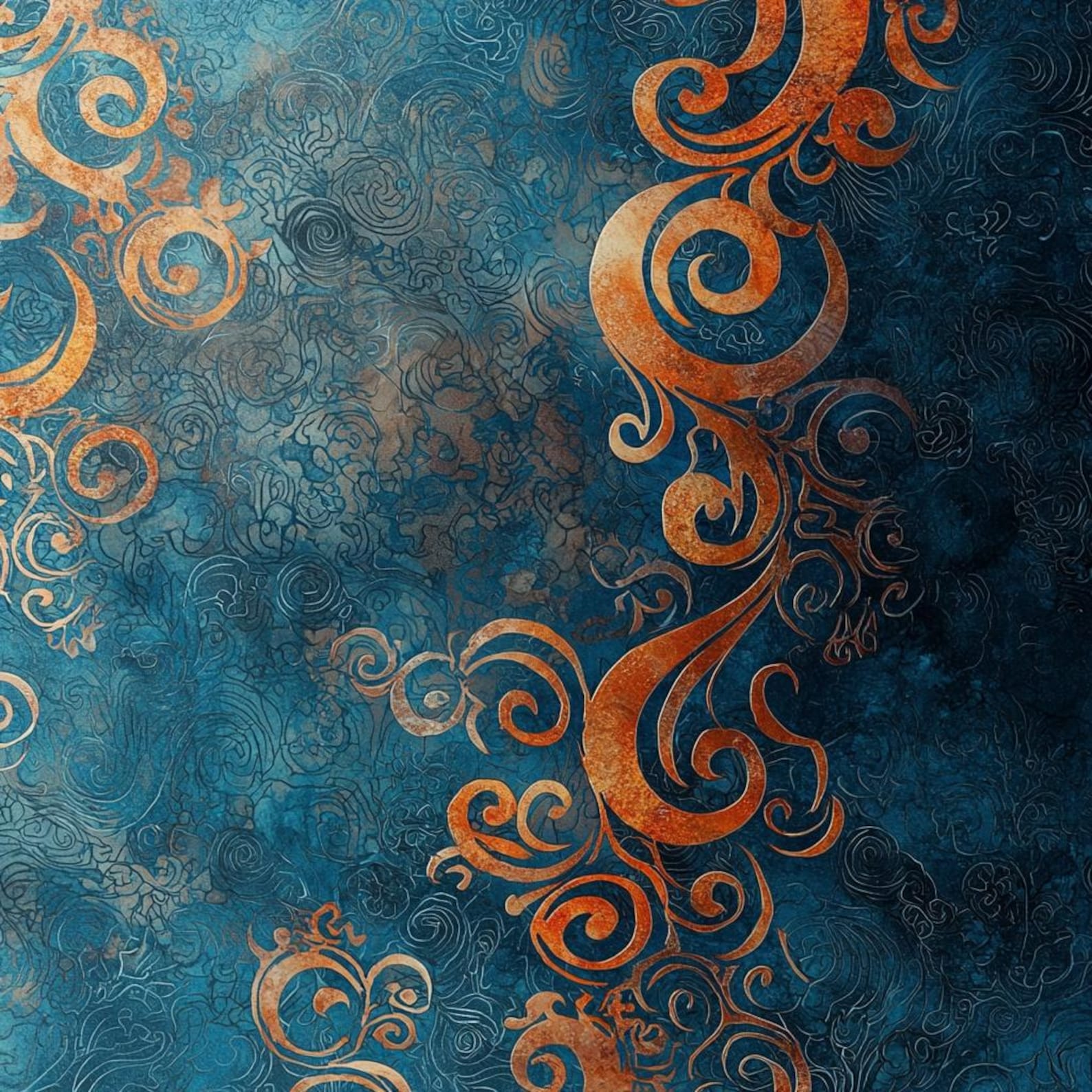 Grunge Patina Digital Paper, Antique Copper Textures, Damask Printable ...