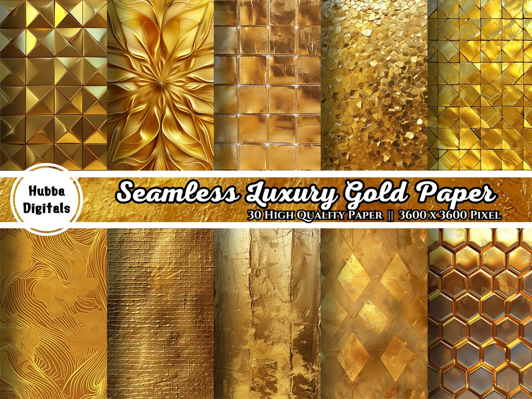Luxury Gold Digital Paper, 30 Seamless Gold Textures, Gold Glitter ...