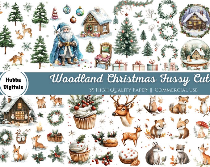 Christmas Fussy Cut, Christmas Junk Journal Kit, Vintage, Printable ...