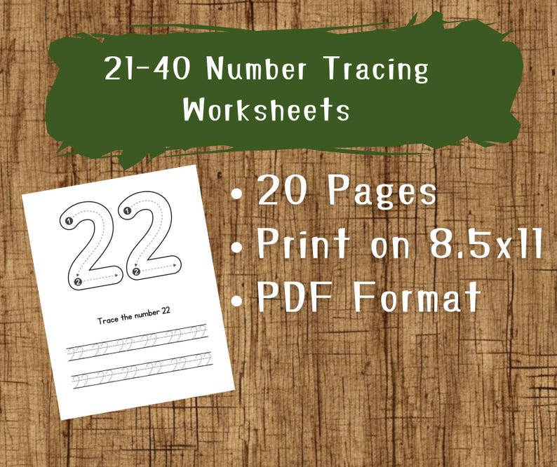 Number Tracing Worksheets, Traceable Numbers, Preschool Worksheets, 21 ...