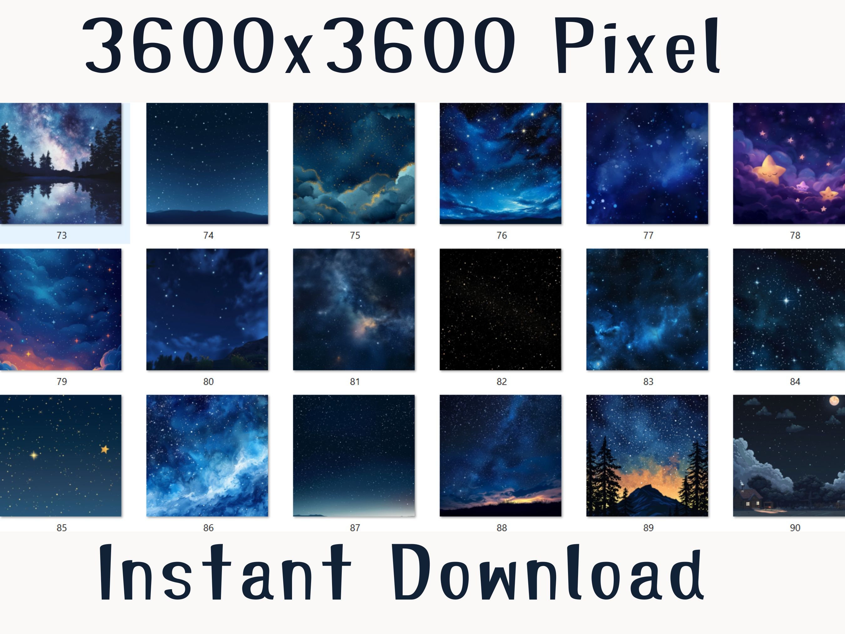 Starry Night Digital Paper, Blue Watercolour Texture, Night Sky Texture ...