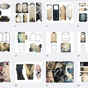 Black Lace Junk Journal Kit, Vintage Lace Scrapbook Lace Printable ...