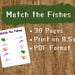 Printable Matching Worksheets, Match the Fishes, Kindergarten Preschool ...