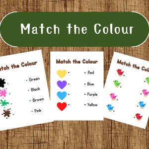 Printable Matching Worksheets, Match the Colors, Kindergarten Preschool ...