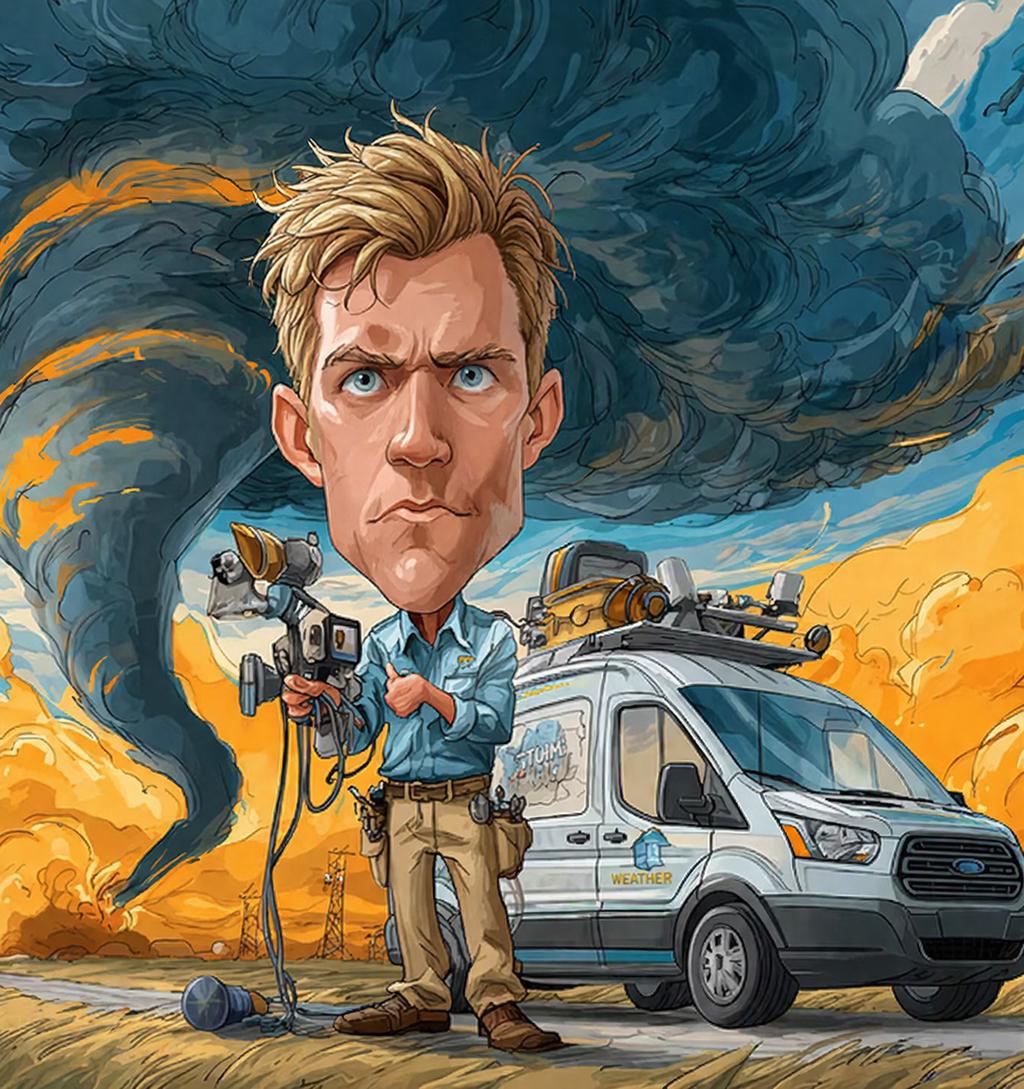 Custom Storm Chaser Caricature Portrait Weather Tornado Art ...