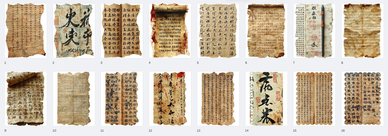 Ancient Chinese Junk Journal Kit, Distressed Chinese Calligraphy ...