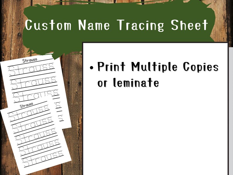 Custom Name Tracing Sheet Handwriting Practice Personalized Name Trace ...