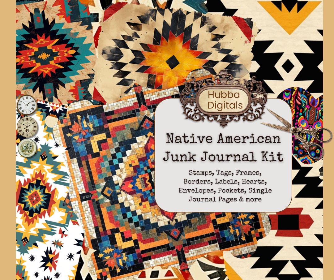 Native Americans Junk Journal Kit, Aztec Digital Paper, Aztec Seamless ...