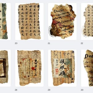 Ancient Chinese Junk Journal Kit, Distressed Chinese Calligraphy ...