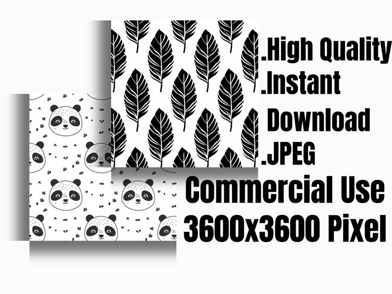 Black and White Doodle Digital Paper Pack| 50 Patterns Scrapbooking ...