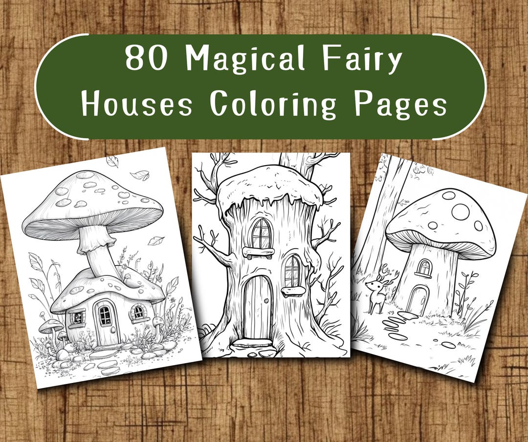 80 Enchanted Fairy House Coloring Pages, Fantasy Home Fairy Coloring ...