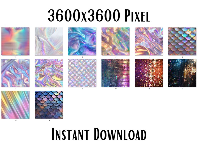 Ultimate Iridescent Textures - 14 Seamless Digital Paper Metallic ...