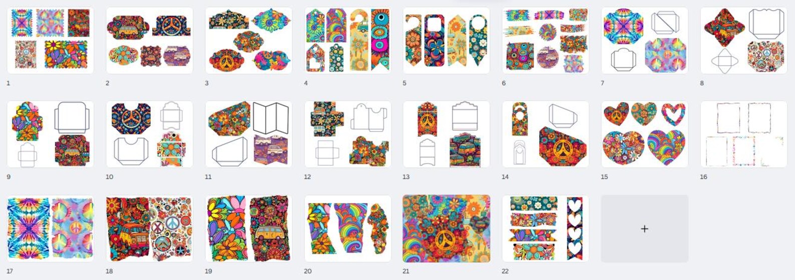 Hippie Pattern Junk Journal Kit, Commercial Use, Digital Paper, Hippie ...