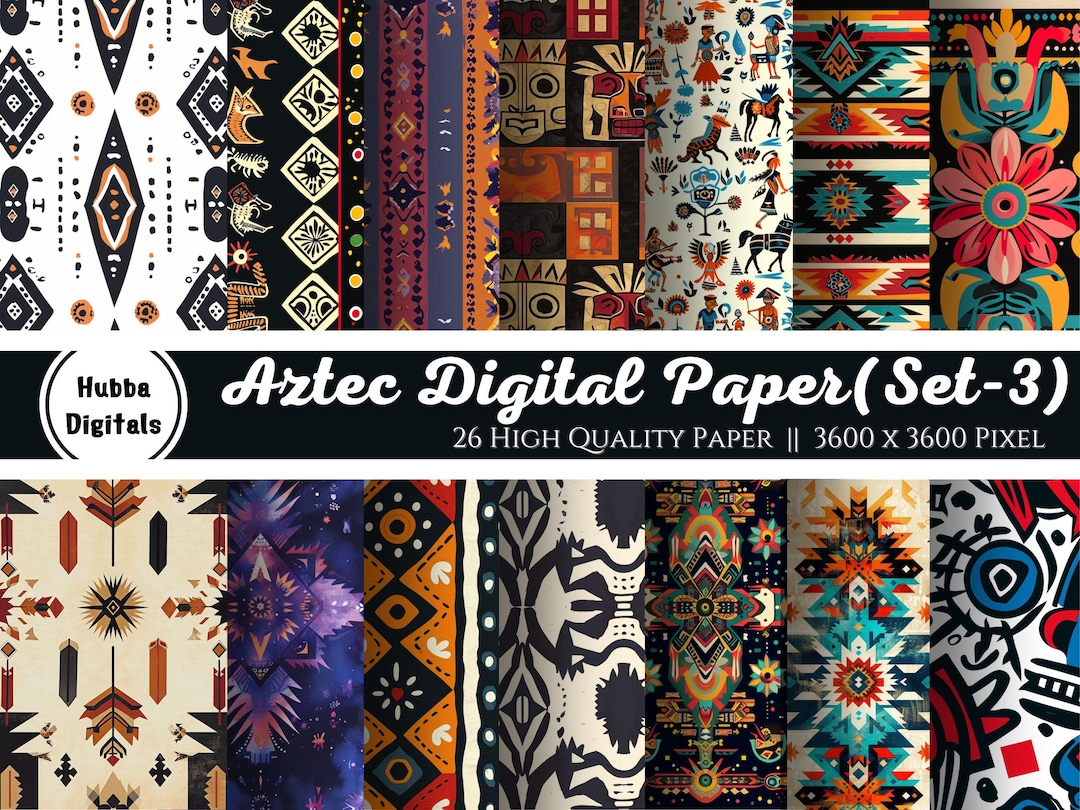 Aztec Patterns | Tribal Designs | Tribal Backgrounds | Digital Paper ...