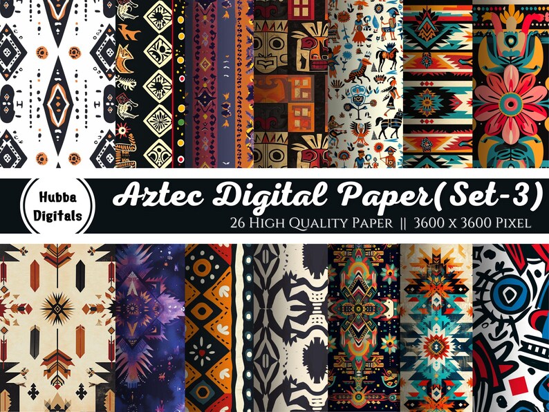 Aztec Patterns | Tribal Designs | Tribal Backgrounds | Digital Paper ...